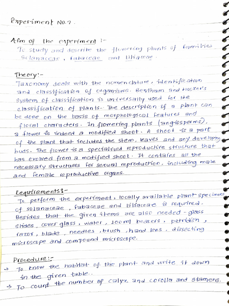 Bio Practical Expmt. 2 Class 11 | PDF