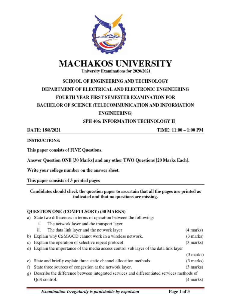 Sph 406 Information Technology II | PDF | Computer Network | Network Congestion