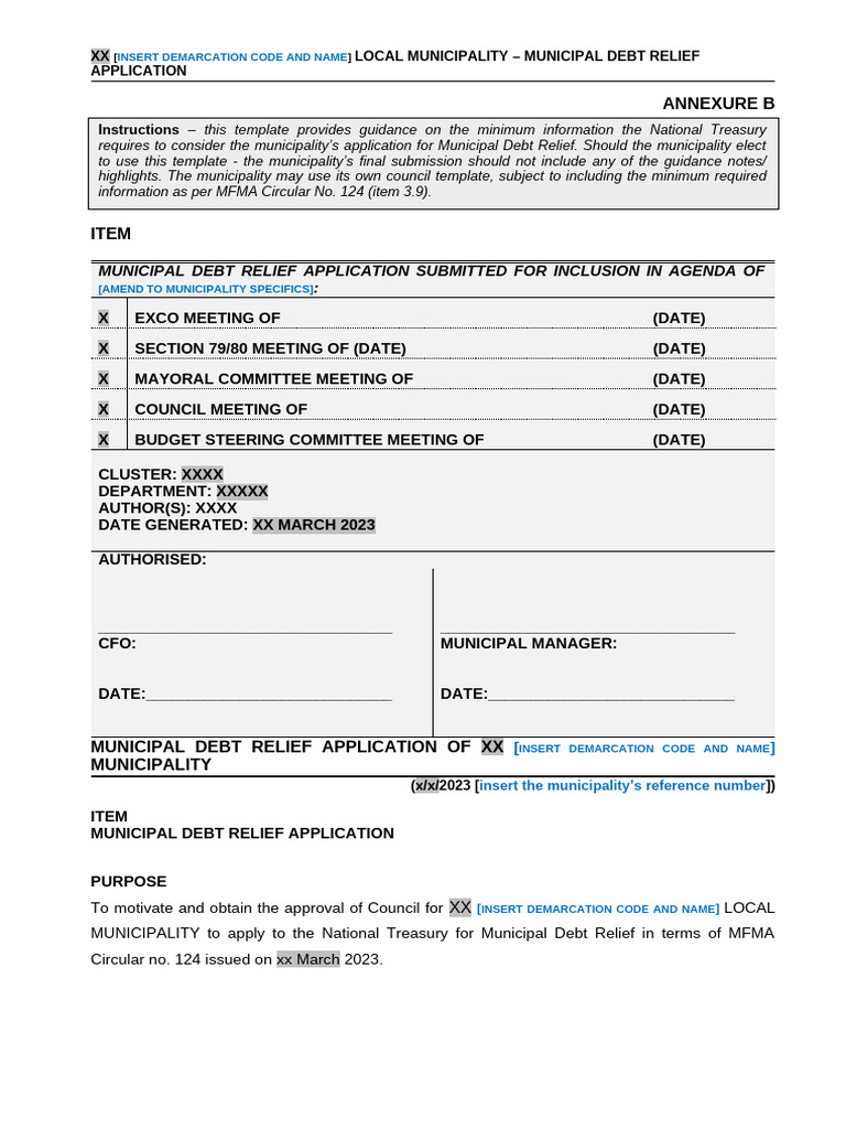 Municipal Debt Relief Application Process | PDF | Debt | Economies