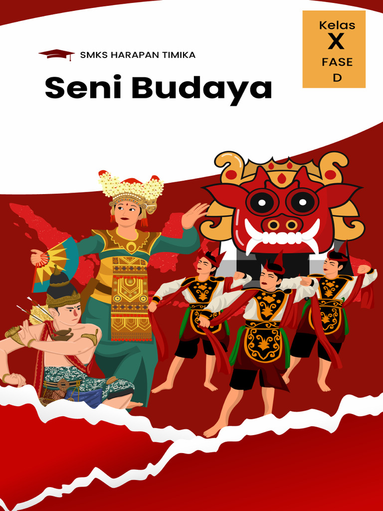 Sampul Buku Seni Budaya Indonesia Ilustrasi Merah | PDF