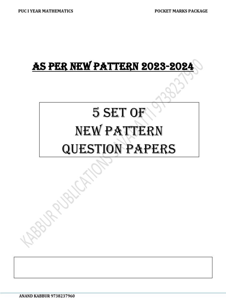5 Set of PU I Maths New QP 2024 | PDF | Mathematical Objects | Mathematics