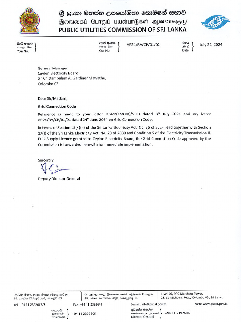 Grid Connection Code - CEB - 2024 | PDF | Electric Power Distribution ...