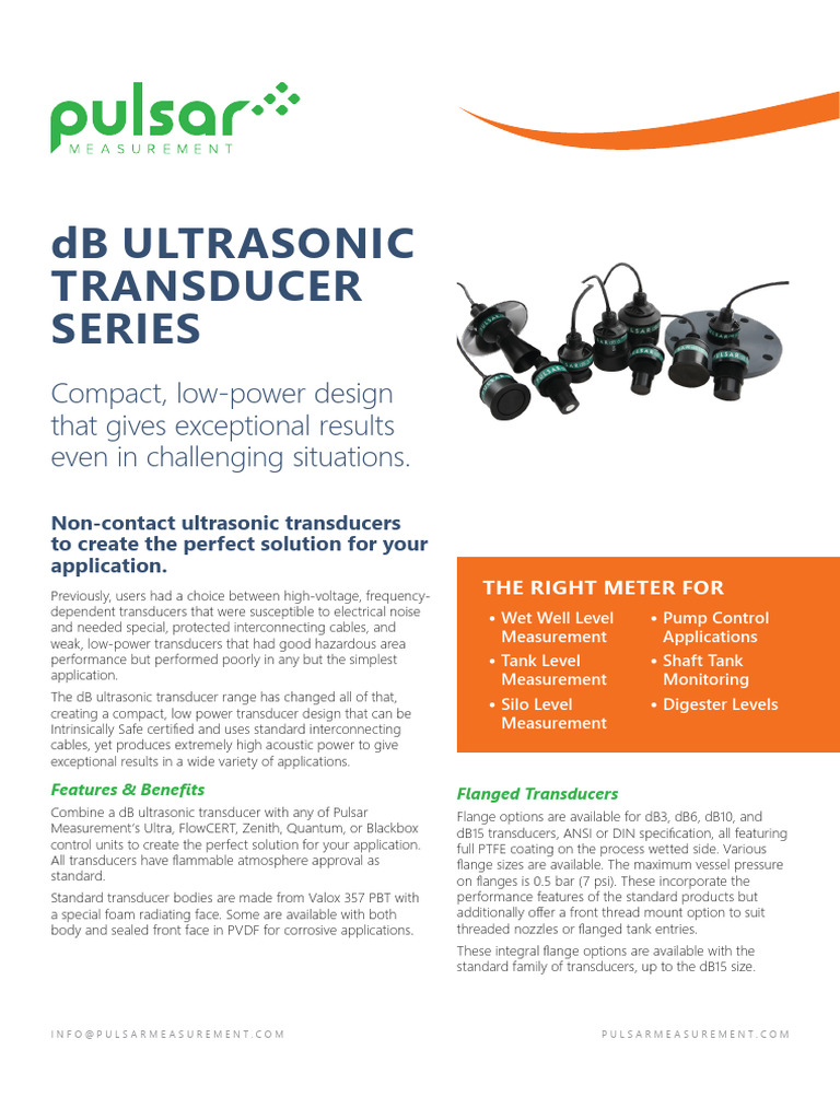 dB Ultrasonic Transducer Series Overview | PDF | Ultrasound