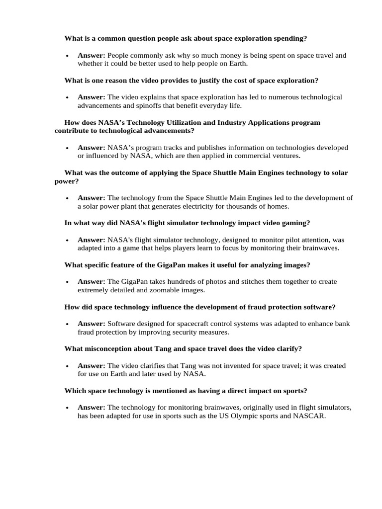 Space Exploration's Impact on Technology | PDF