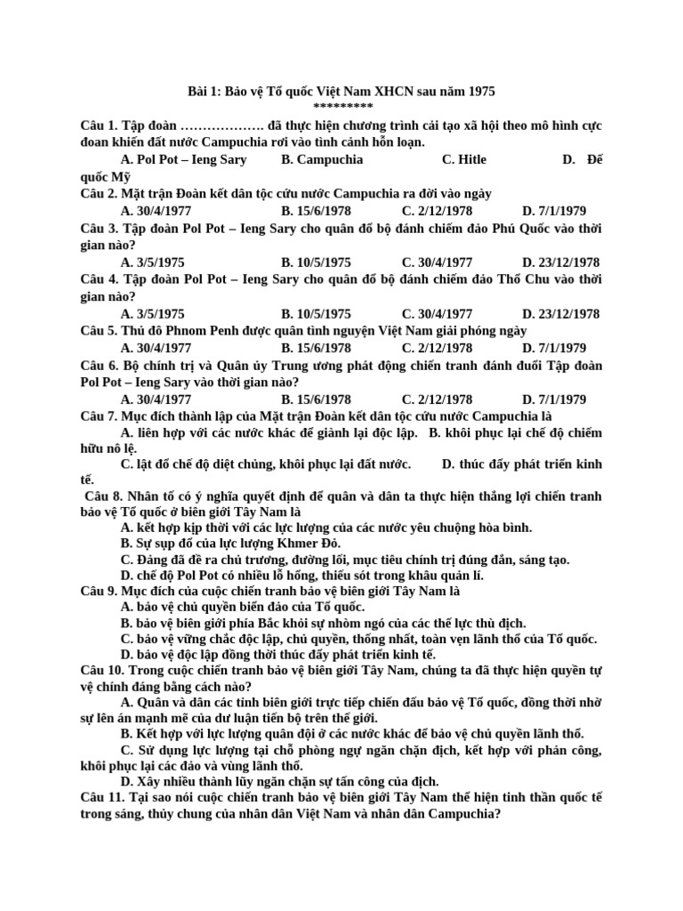 Câu hỏi ôn tập GKI QP 12 | PDF
