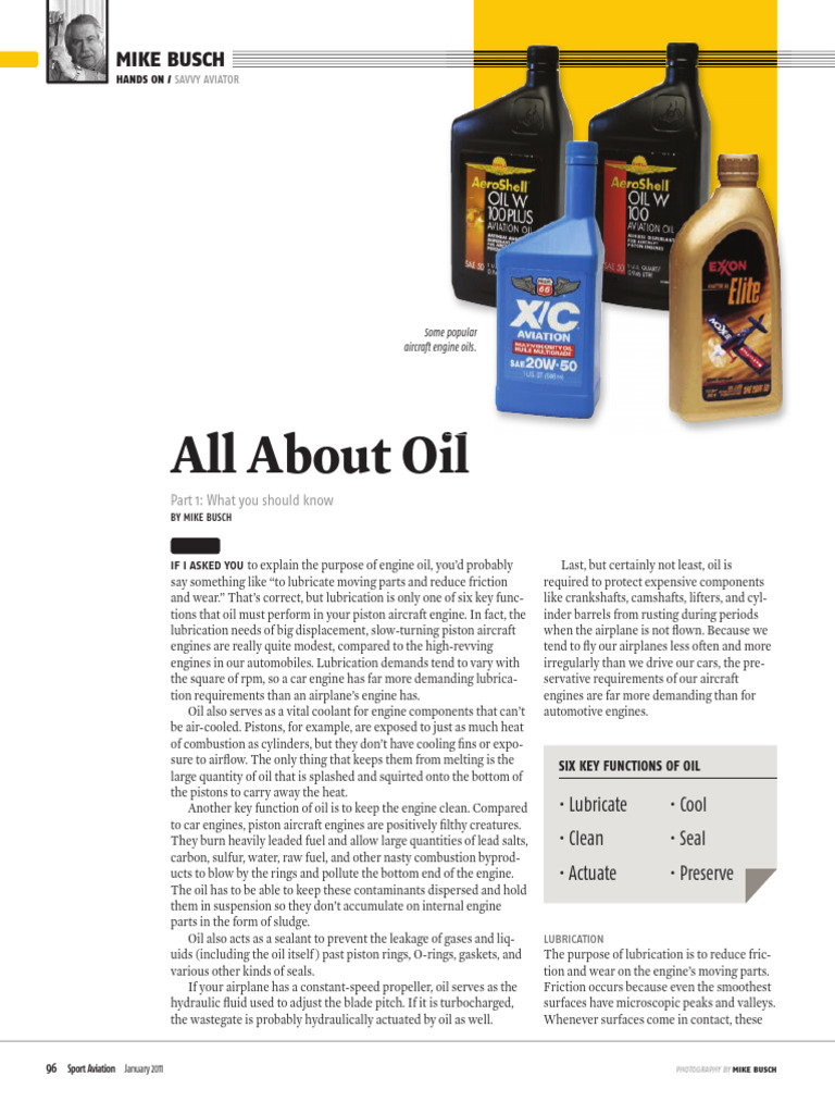 Understanding Aircraft Engine Oil Functions | PDF | Motor Oil | Engines