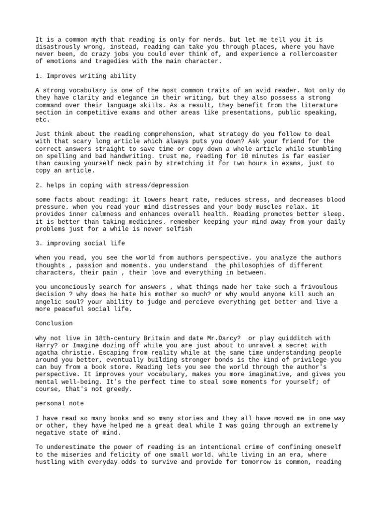 Why Reading Is Important | PDF | Mind | Cognition