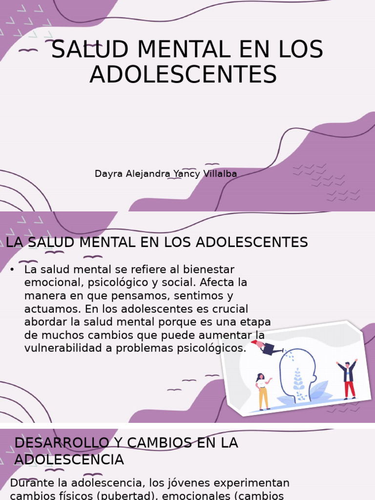 SALUD MENTAL EN LOS ADOLECENTES(DAYRA YANCY) (1) | PDF | Salud mental ...