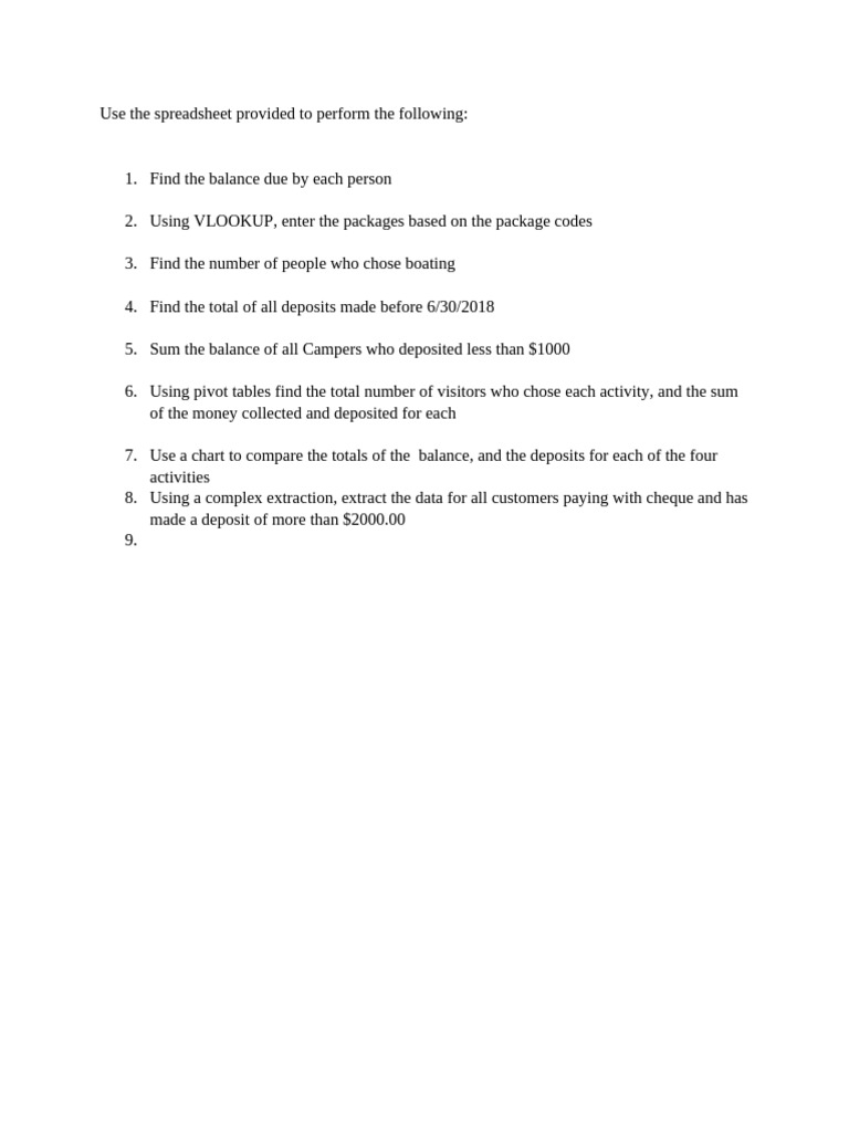 Spreadsheet Practice 5 | PDF