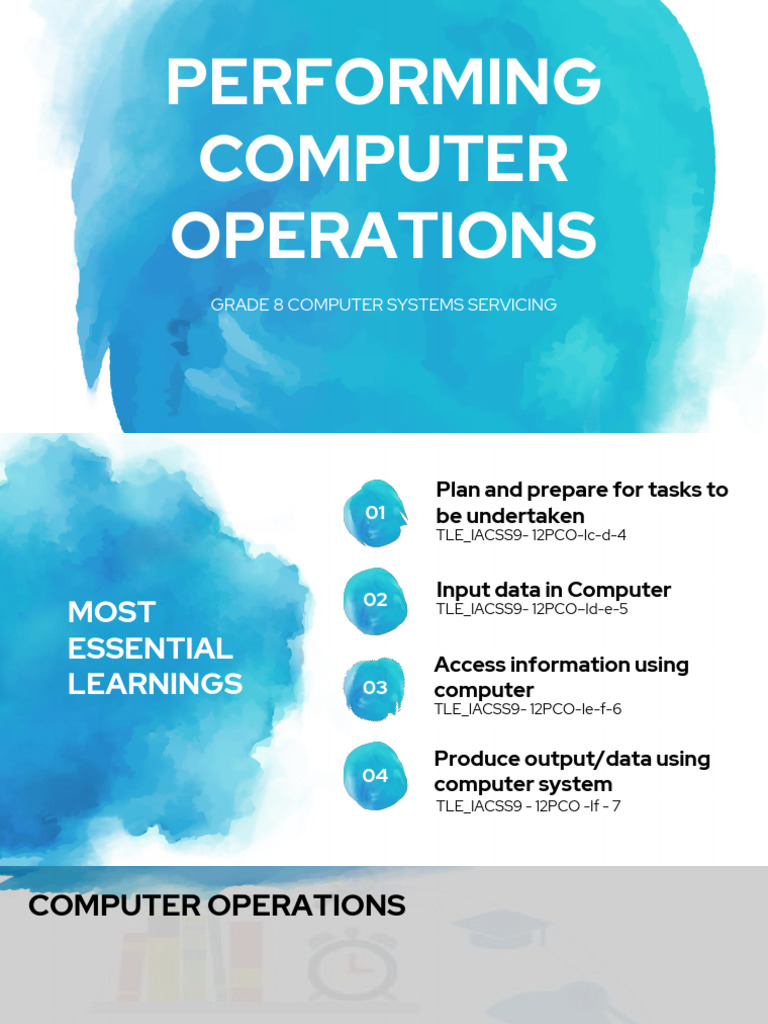 LESSON-3-PERFORMING-COMPUTER-OPERATIONS-1 | PDF | Input/Output | Computer Hardware