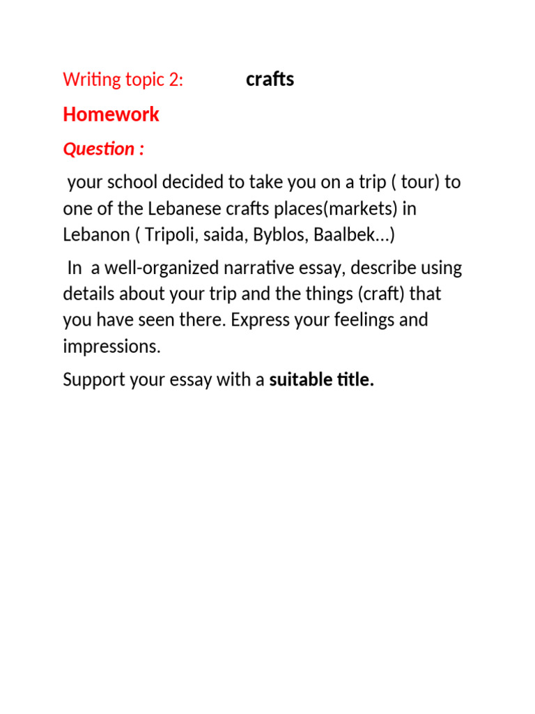 Writing Question (Crafts) | PDF