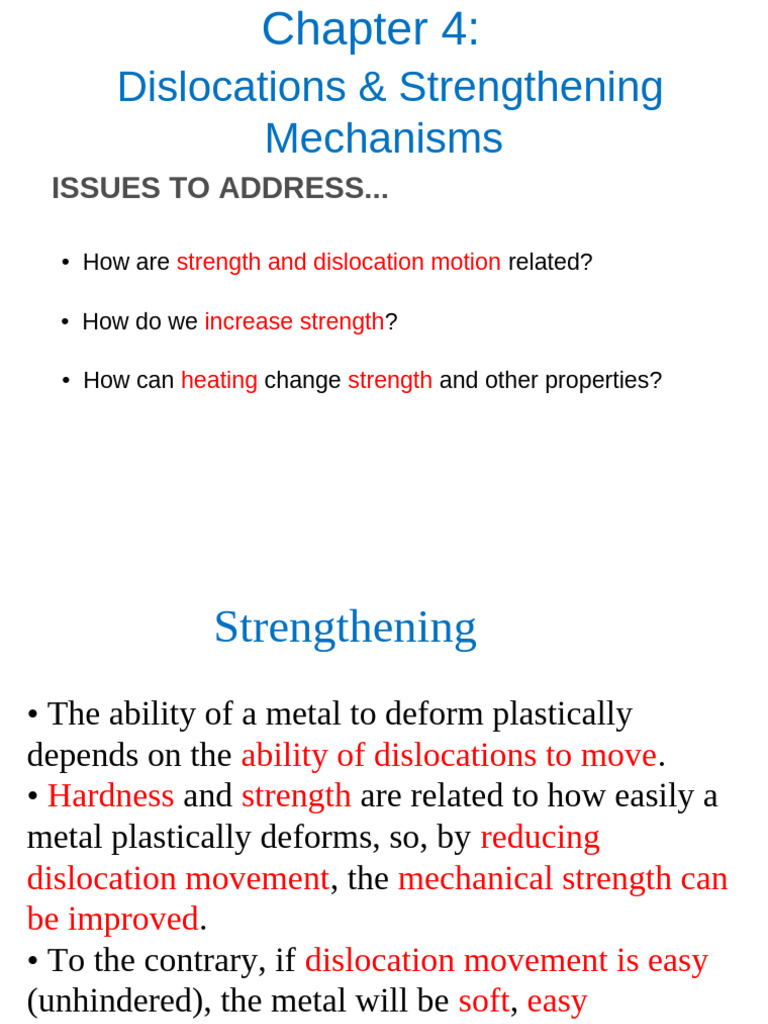 CHAP-4-Dislocation and strengthening mechanism | PDF | Plasticity ...
