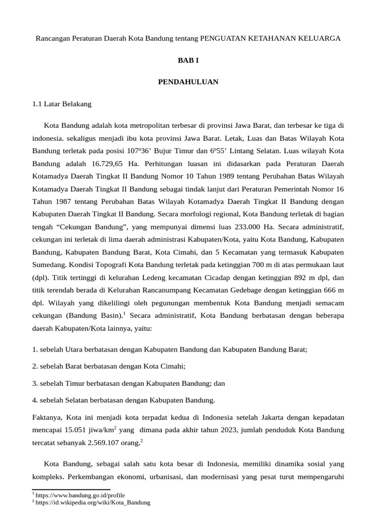 Raperda tentang KETAHANAN KELUARGA. | PDF