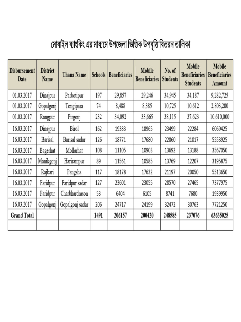 MFS Disbursement | PDF