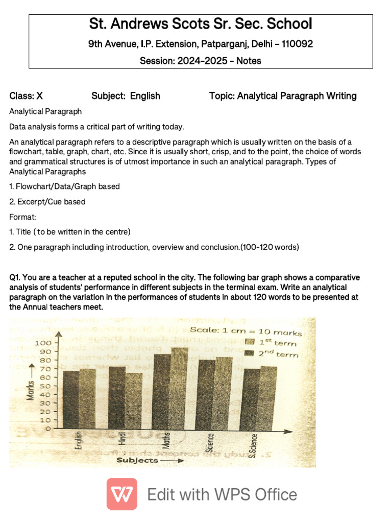 English - Analytical Paragraph Writing (X) 2024 | PDF | English Language