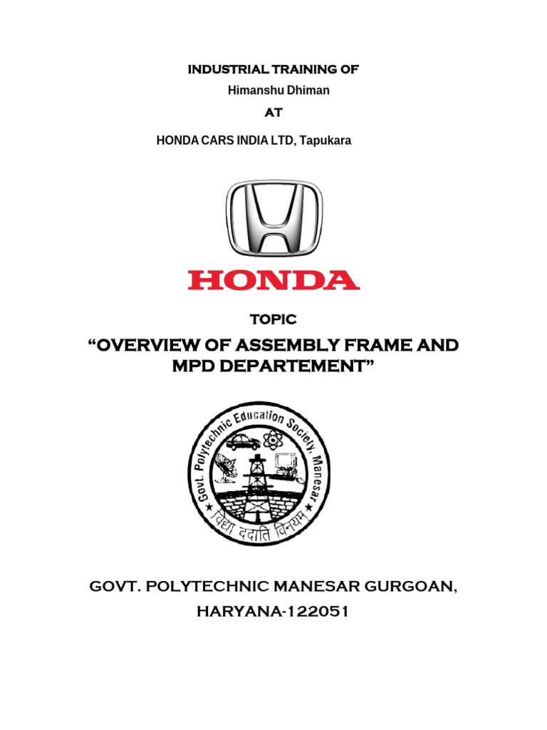 Himanshu Training Report | PDF | Honda