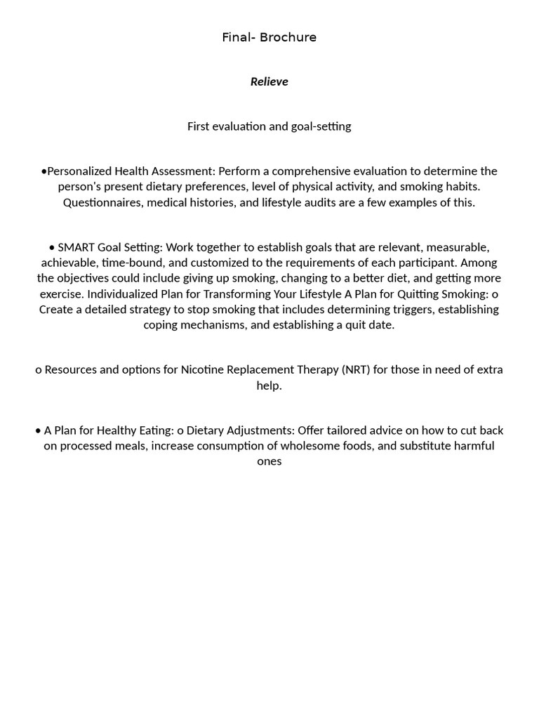 PE-Brochure | PDF | Smoking Cessation
