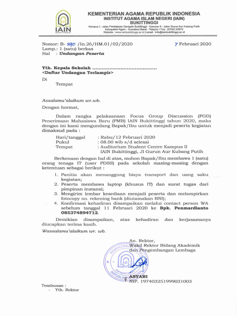 Undangan FGD PMB 2020 | PDF