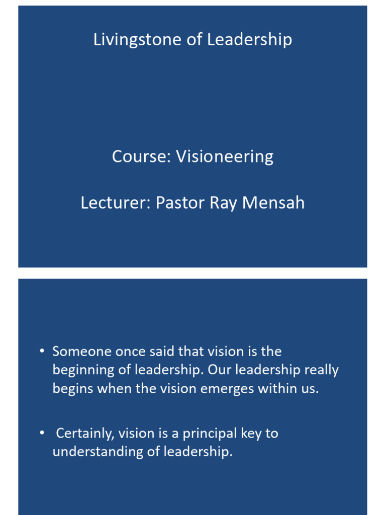 Vision in Leadership Development | PDF | Joshua | God