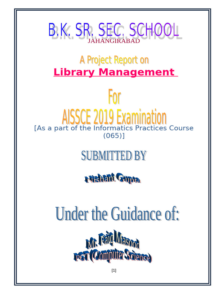 Project On Library Management (Cui) | PDF | Databases | My Sql