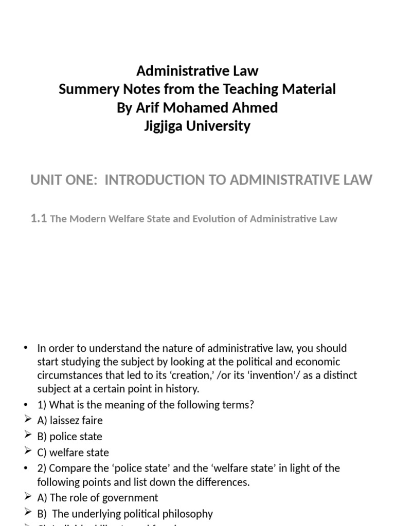 Overview of Administrative Law Principles | PDF | Administrative Law | Rule Of Law