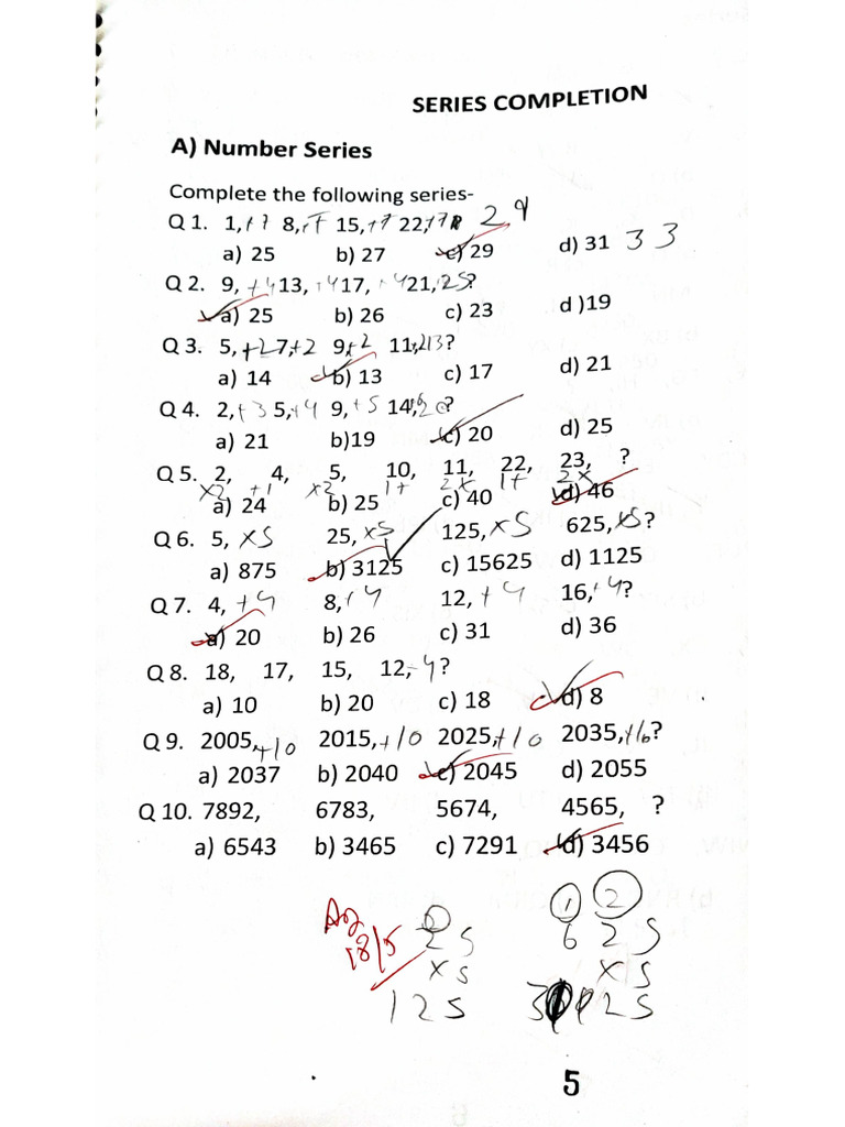 Reasoning Answer Key PG 5 To 10 | PDF
