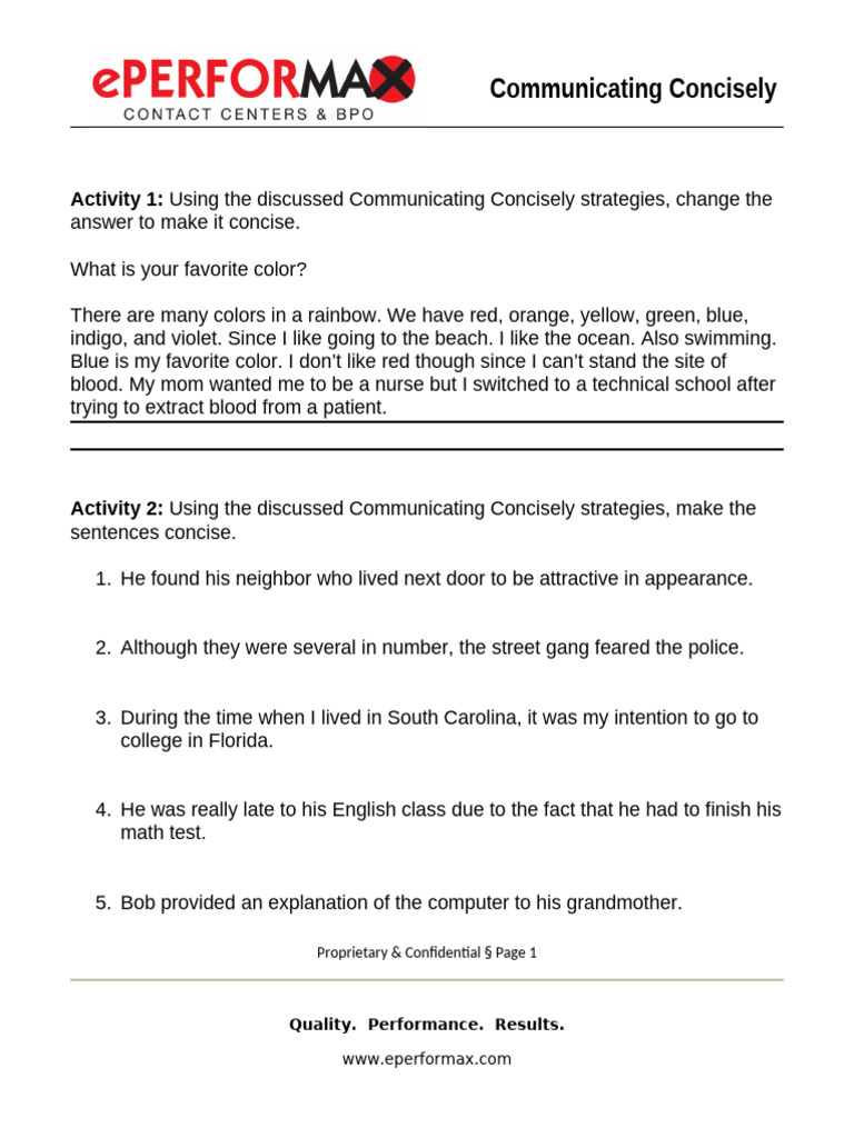 Strategies for Concise Communication | PDF