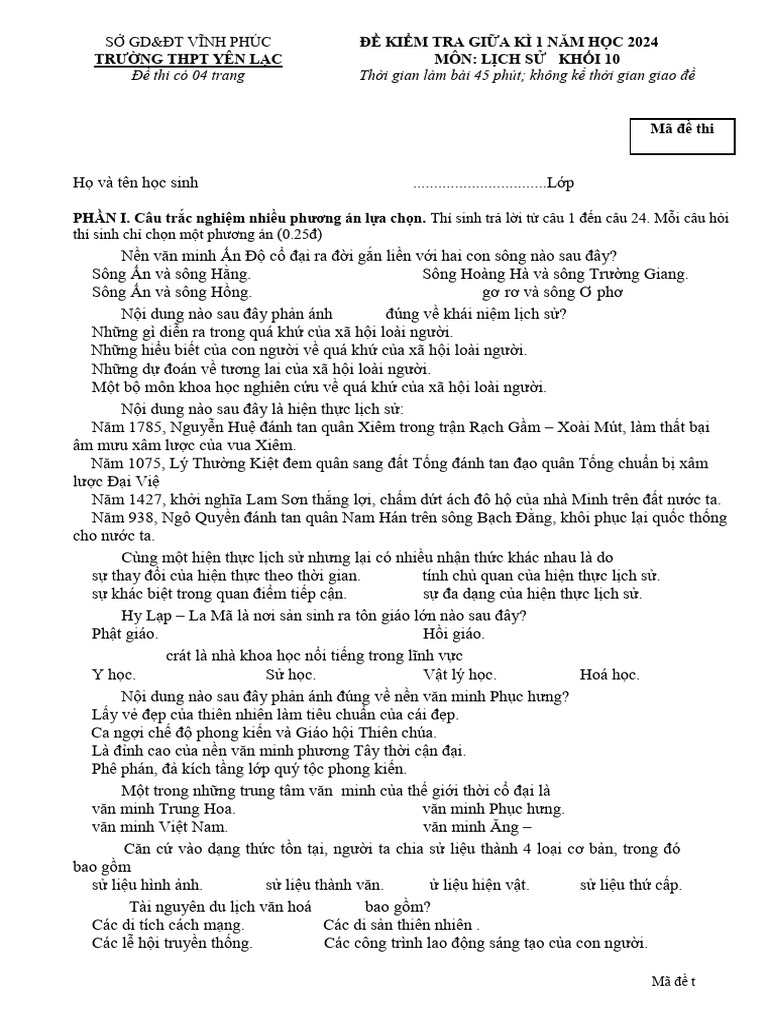 de-giua-ky-1-lich-su-10-nam-2024-2025-truong-thpt-yen-lac-vinh-phuc | PDF