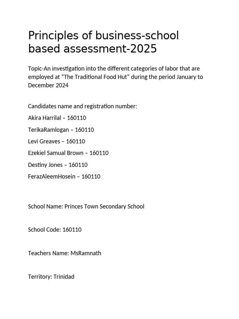 Principles of Business SBA | PDF | Employment | Questionnaire