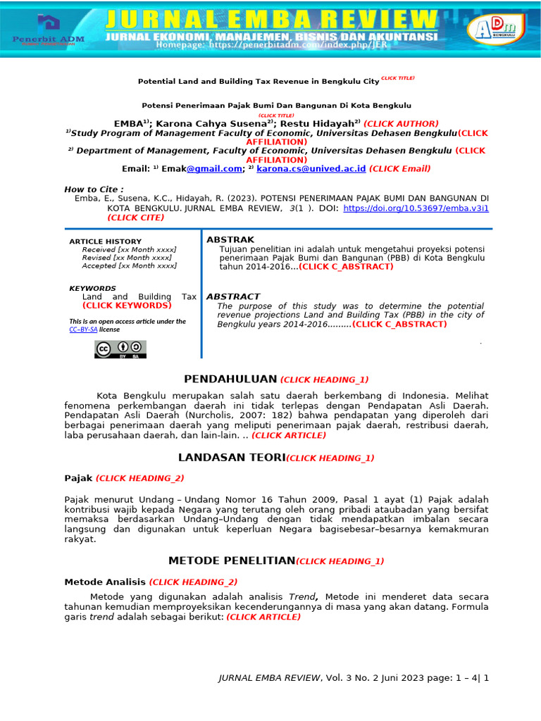 Proyeksi PBB Kota Bengkulu 2014-2016 | PDF