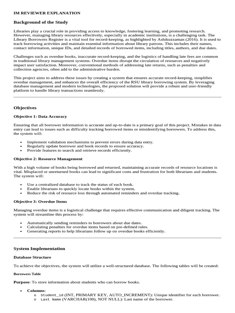 IM REVIEWER EXPLANATION | PDF | Data Management | Computing