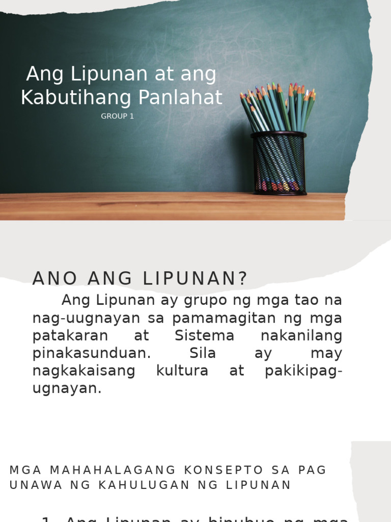 Ang Lipunan at Ang Kabutihang Panlahat | PDF