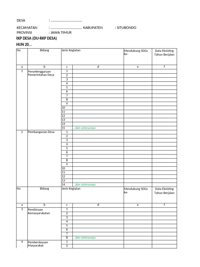 DU RKP Desa (WWW - Ciptadesa.com) | PDF