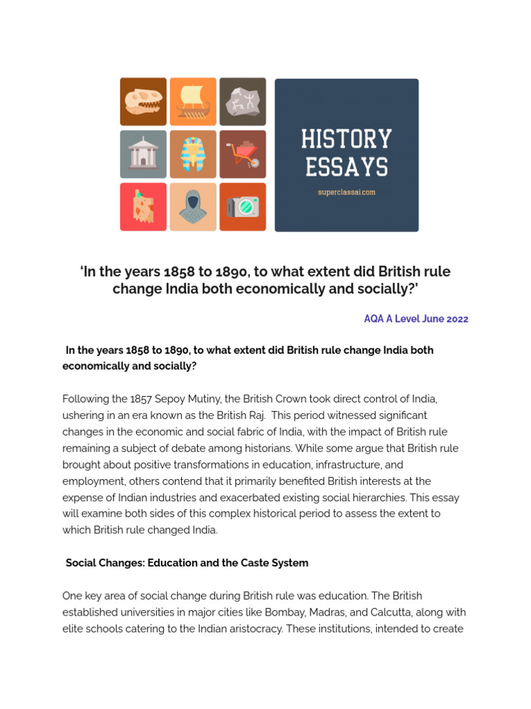 Impact of British Rule on India (1858-1890) | PDF | British Raj | Caste