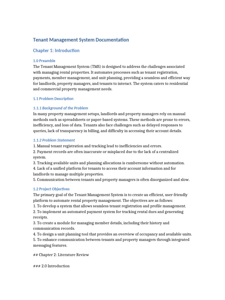 Tenant_Management_System_Documentation | PDF | Computing | Information Technology