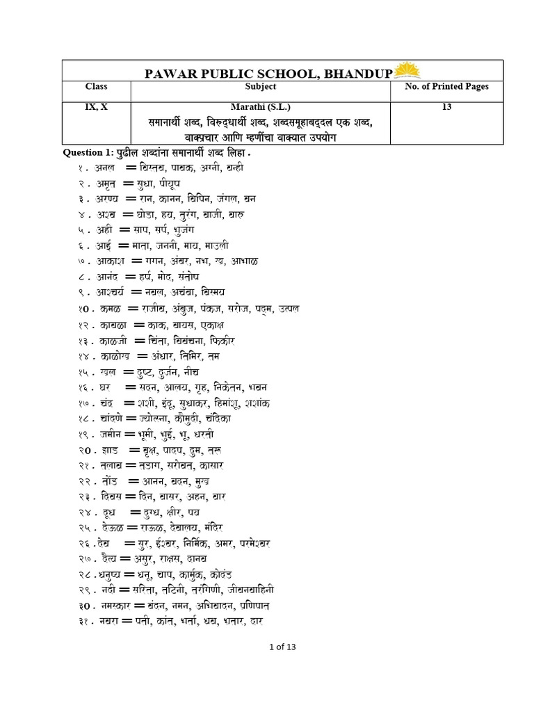 Vyakran Grade 9-10 | PDF