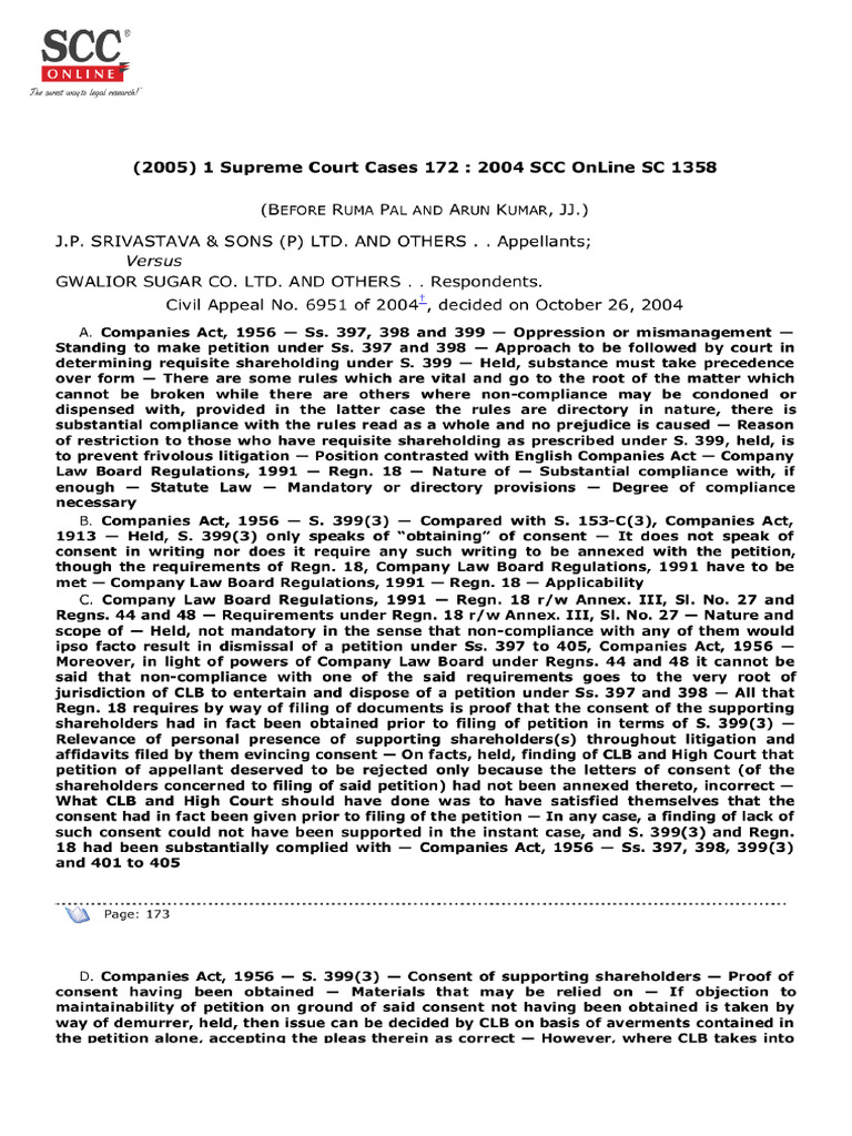 (2005) 1 SCC 172 | PDF | Supreme Court Of The United States | National ...
