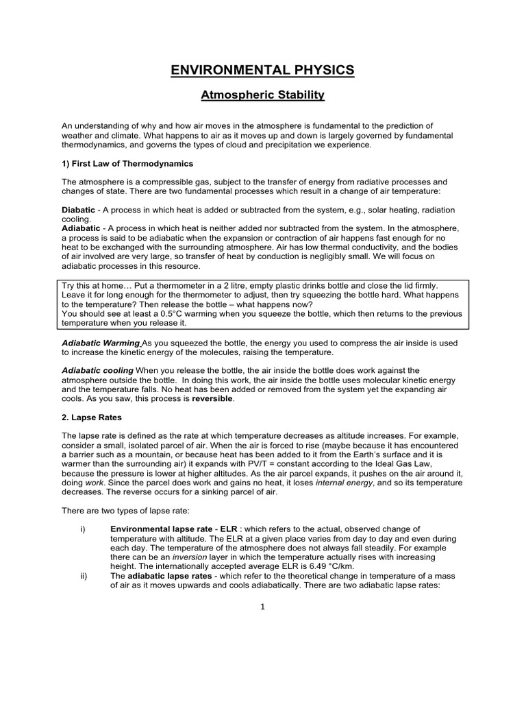 Iop Atmospheric Stability | PDF | Atmosphere Of Earth | Atmosphere
