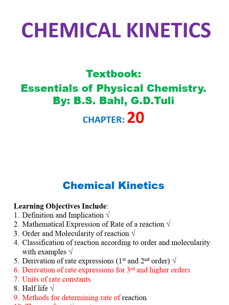 Chemical Kinetics MMR | PDF | Reaction Rate | Reaction Rate Constant