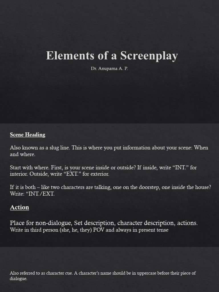 Elements of A Screenplay | PDF | Screenplay | Narrative