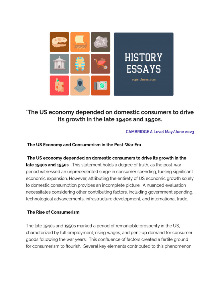 US Economic Growth and Consumerism | PDF | Consumption (Economics ...