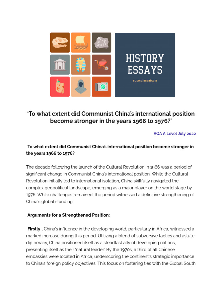 Strengthening China's Global Position (1966-1976) | PDF | China | World ...