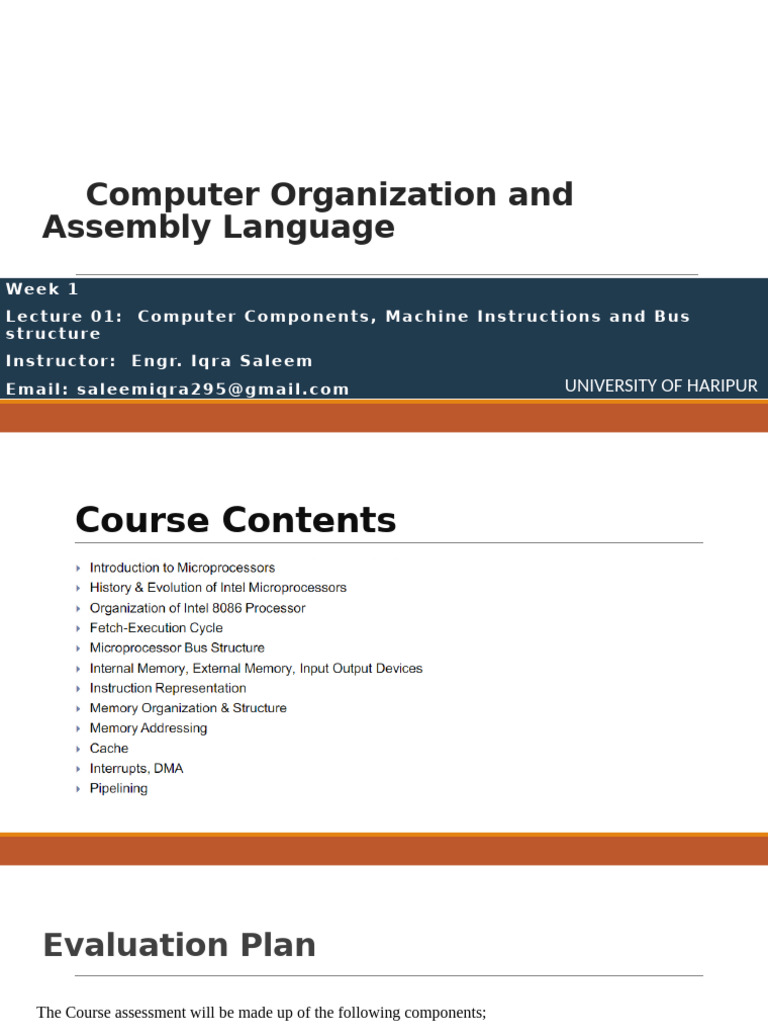 Lecture_1_COAL | PDF | Assembly Language | Central Processing Unit