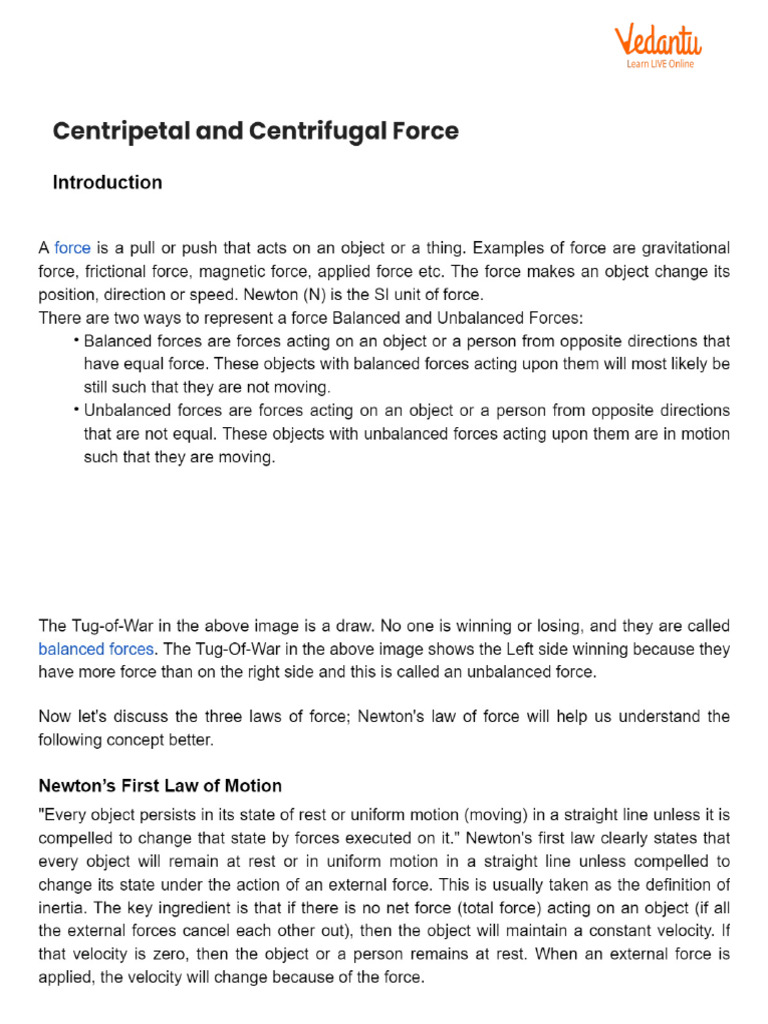 Centripetal and Centrifugal Force | PDF