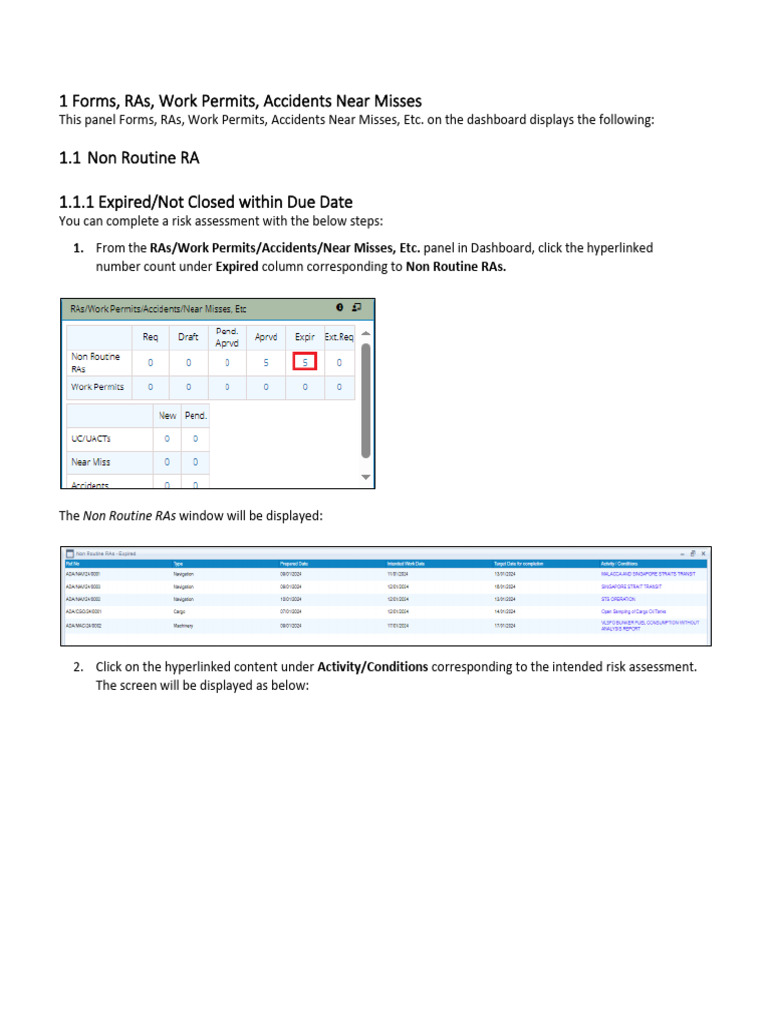 08 - Forms, RAs Work Permits, Accidents Near Misses, Etc | PDF