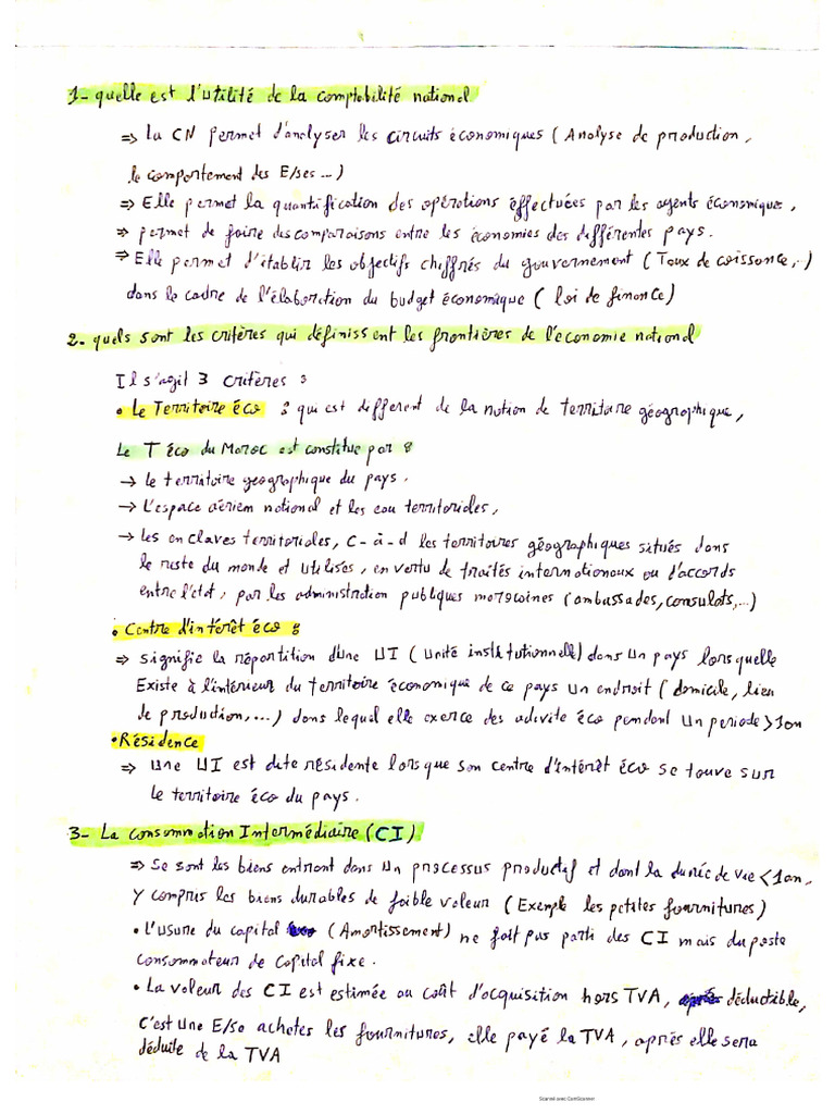 Résumé Compta Nationale | PDF