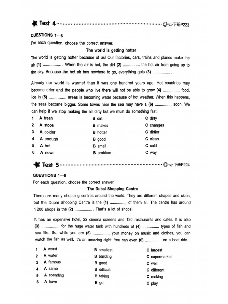 KET Part 5 T4-10 | PDF