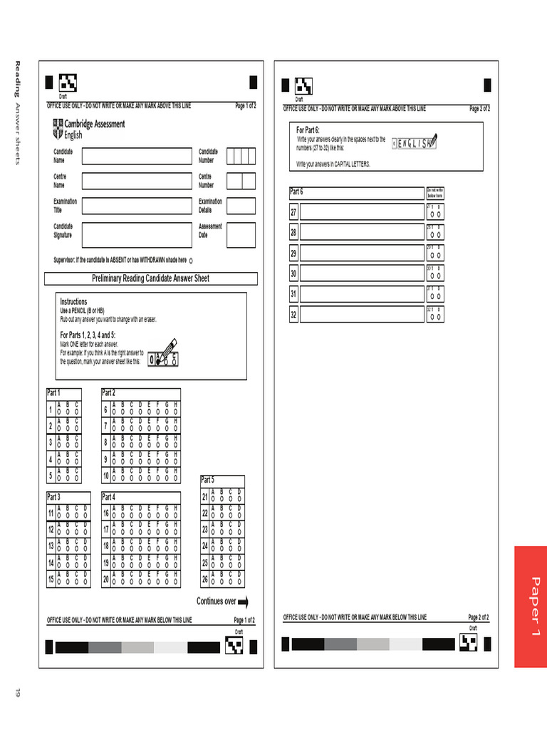 Exam Answer Sheet Instructions | PDF | Evaluation Methods | Educational Assessment And Evaluation