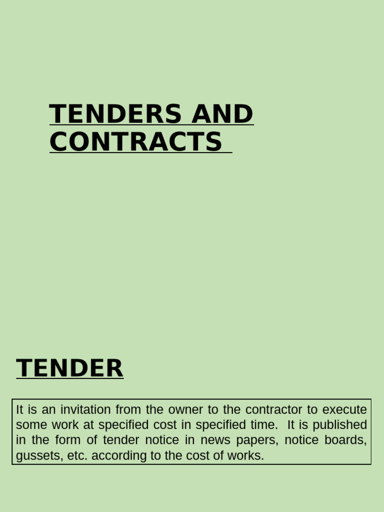 Tenders and Contracts | PDF | Concrete | Specification (Technical Standard)