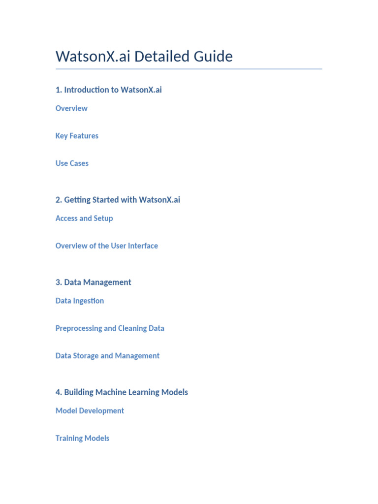 WatsonX Ai Detailed Guide | PDF